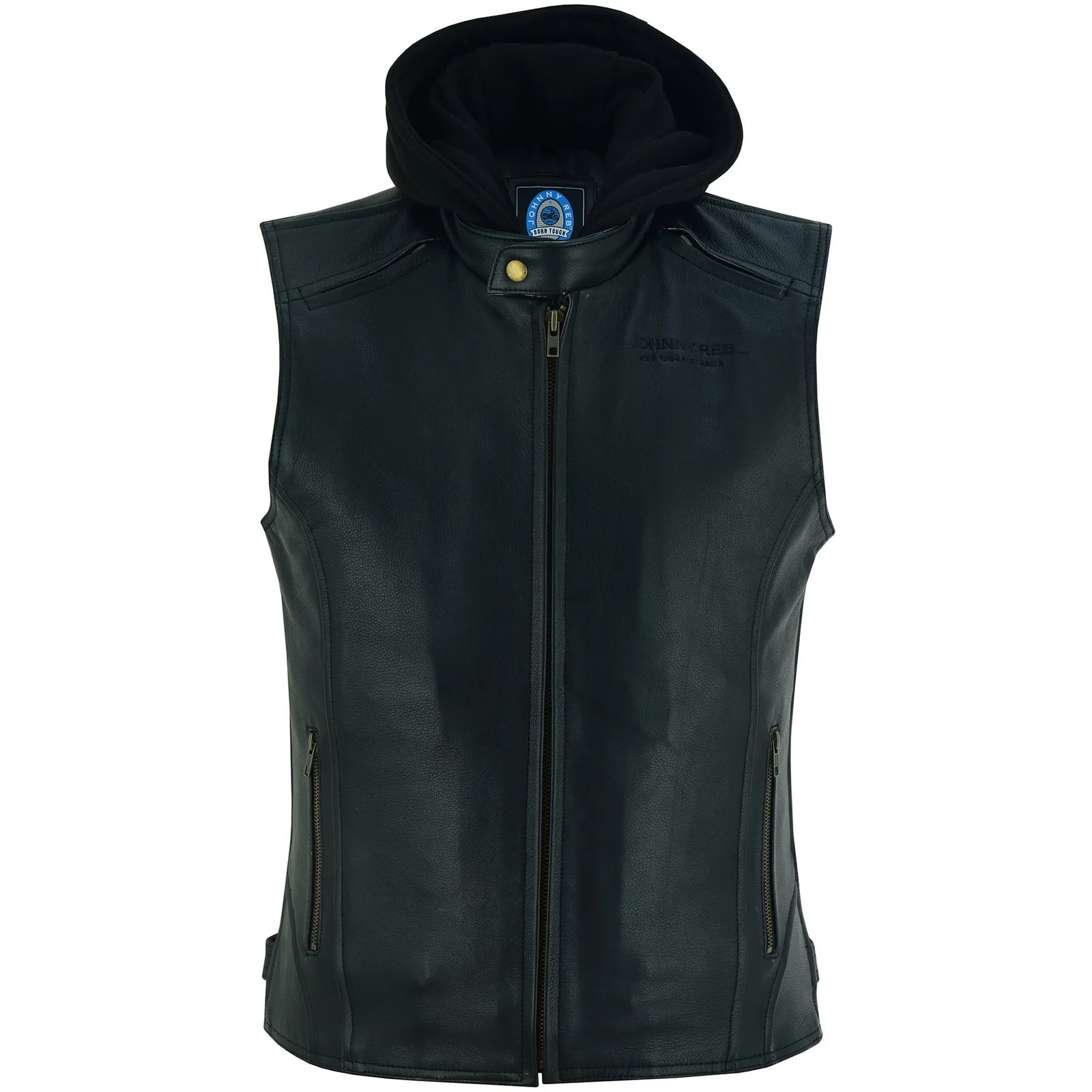 Johnny Reb Mens Hawkesbury Leather Vest - Black